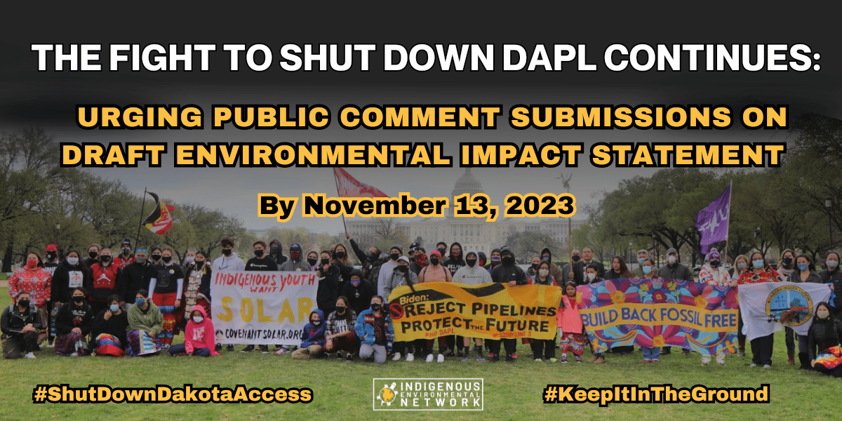 The Fight to Shut Down DAPL Continues | Indigenous Environmental Network